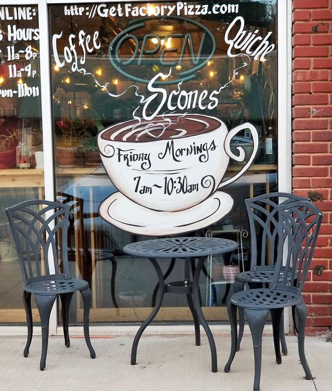 Even the outside seating area whispers sweet promises of coffee, scones, and conversations that might just solve the world's problems.