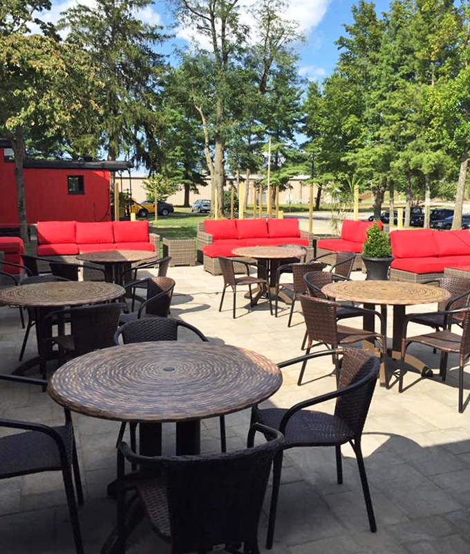 Outdoor seating that invites you to linger over coffee or cocktails while Virginia's gentle breezes remind you why patios were invented.