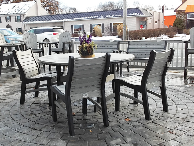 Outdoor seating for those perfect Pennsylvania days when the only thing better than comfort food is comfort food with fresh air.