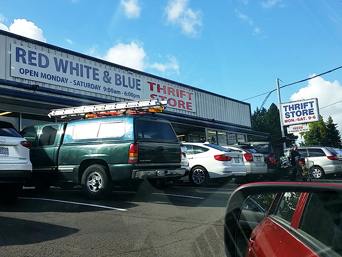 The parking lot fills with hopeful hunters, each vehicle soon to become a chariot carrying newfound treasures homeward.