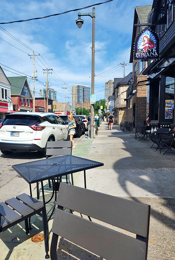 Street parking adds to the authentic neighborhood experience - this isn't some sanitized chain restaurant with valet service.