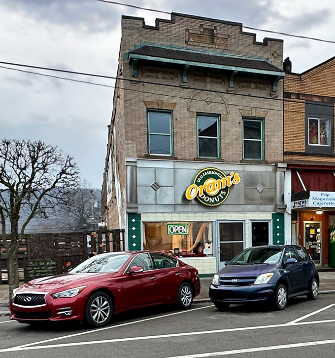 Parked outside Oram's historic building, these cars contain drivers who understand that the best things in life are worth waiting for.