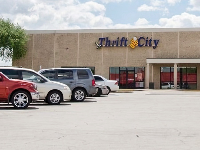 The parking lot fills early on weekend mornings. Seasoned thrifters know the early bird catches the vintage Pyrex and designer jeans. 