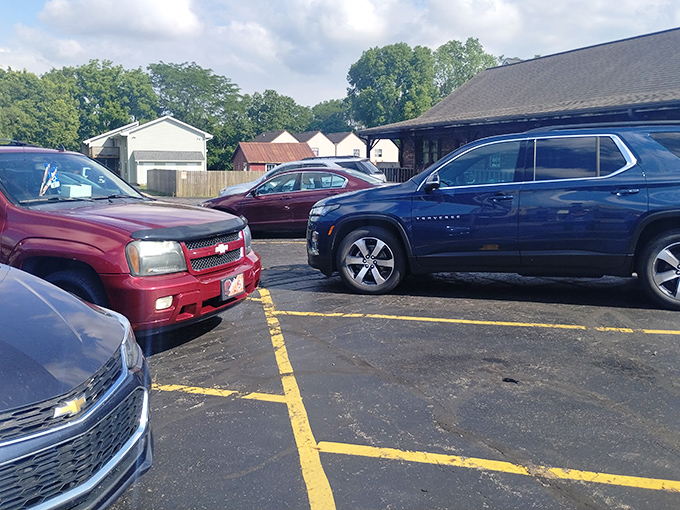 A parking lot filled with local license plates tells the real story&mdash;this isn't a tourist trap, it's where the people who know better choose to eat.