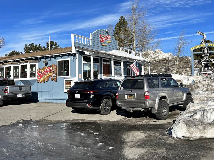 Even in snow season, people find their way. Like breakfast salmon swimming upstream, hungry patrons always reach The Stove.