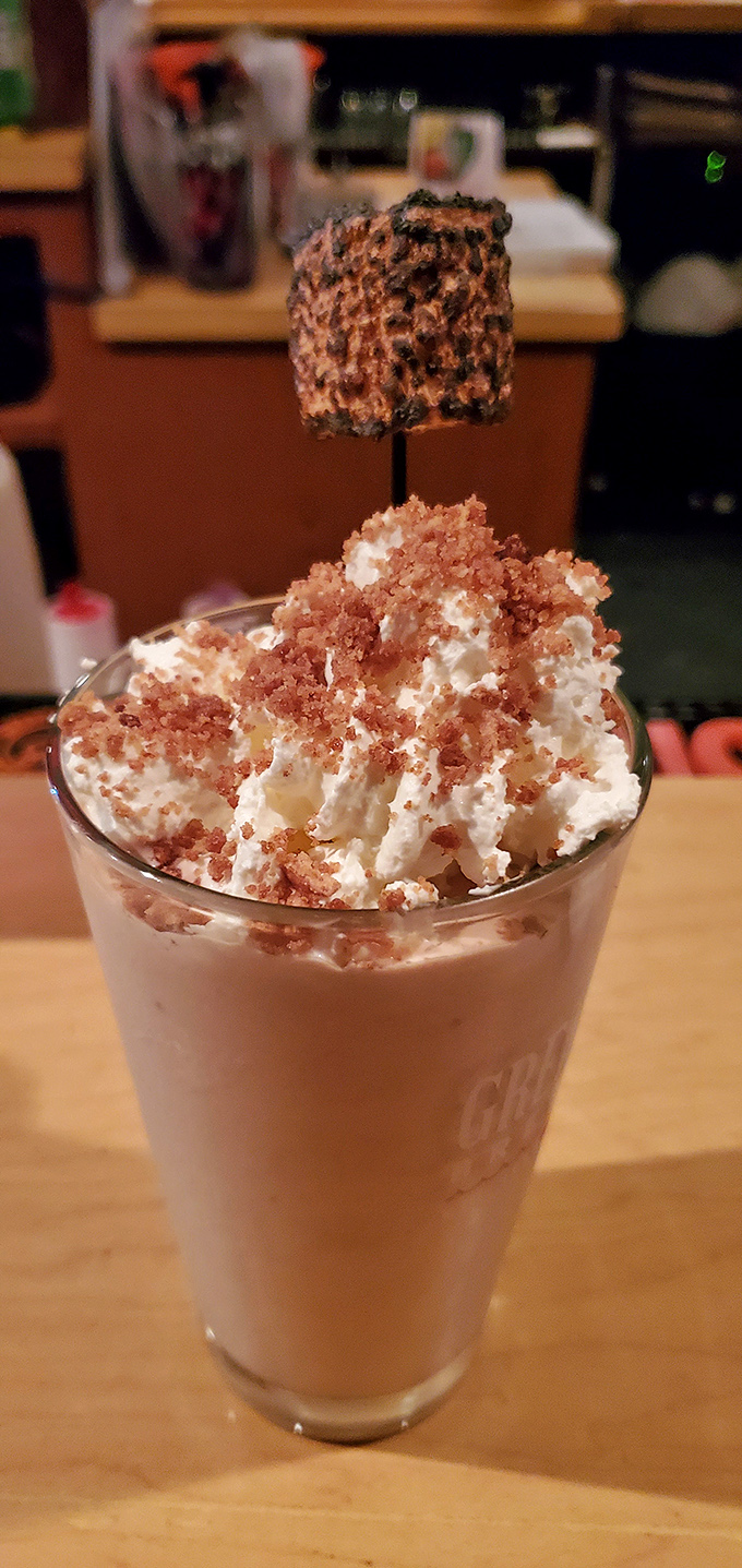 A towering milkshake topped with whipped cream and a toasted marshmallow &ndash; dessert that doubles as an Instagram celebrity.