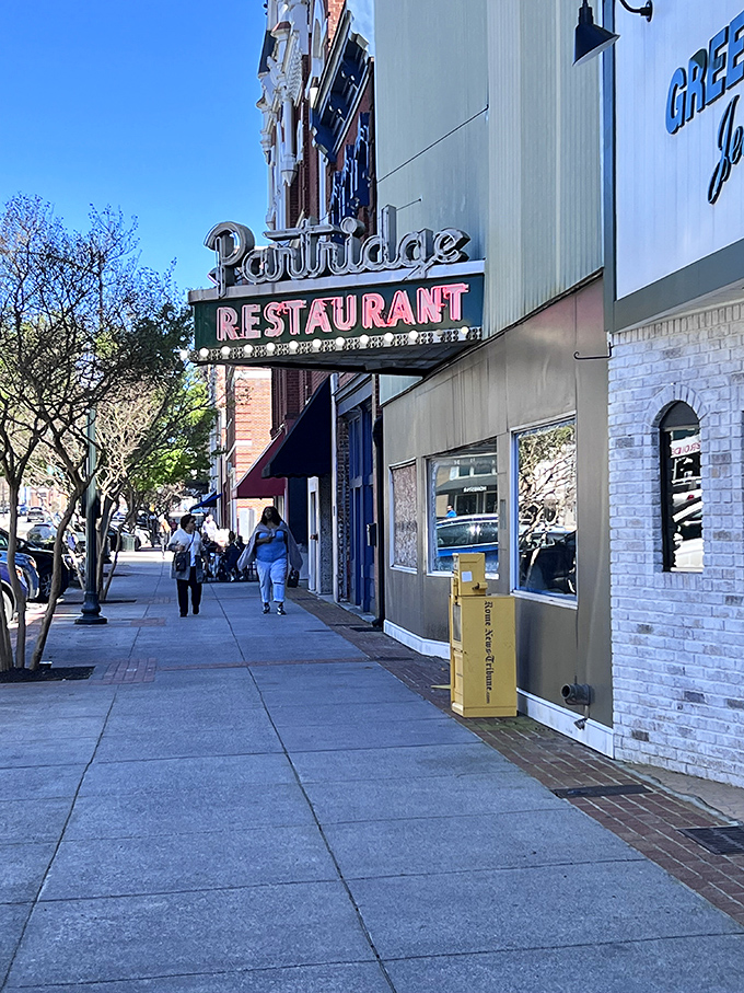The Partridge Restaurant's vintage sign promises comfort food that's stood the test of time &ndash; where locals have been solving the world's problems over coffee for decades.