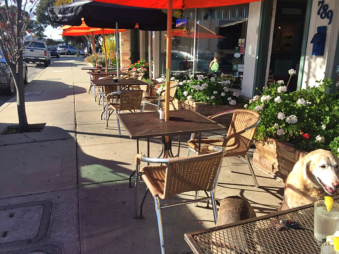 Sidewalk seating that lets you soak up Pacific Grove's charm between bites. California sunshine: nature's best seasoning.