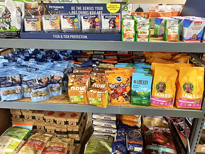 Pet paradise! From premium kibble to flea protection, Fido and Fluffy can enjoy secondhand store prices while living their best pampered lives.
