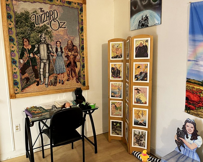 A cozy corner for reflection features the iconic foursome tapestry, reminding us that the best journeys are shared ones.