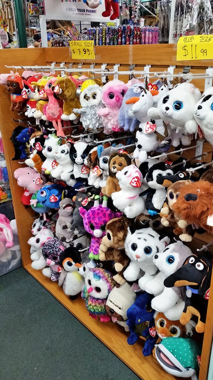 Stuffed animal adoption center! These plush friends with their big eyes and soft fur make resistance futile&mdash;especially at those prices.