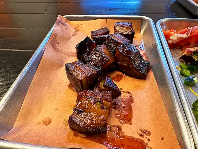 Pork belly cubes glistening with rendered fat and caramelized edges&mdash;proof that simplicity, done perfectly, is culinary genius.