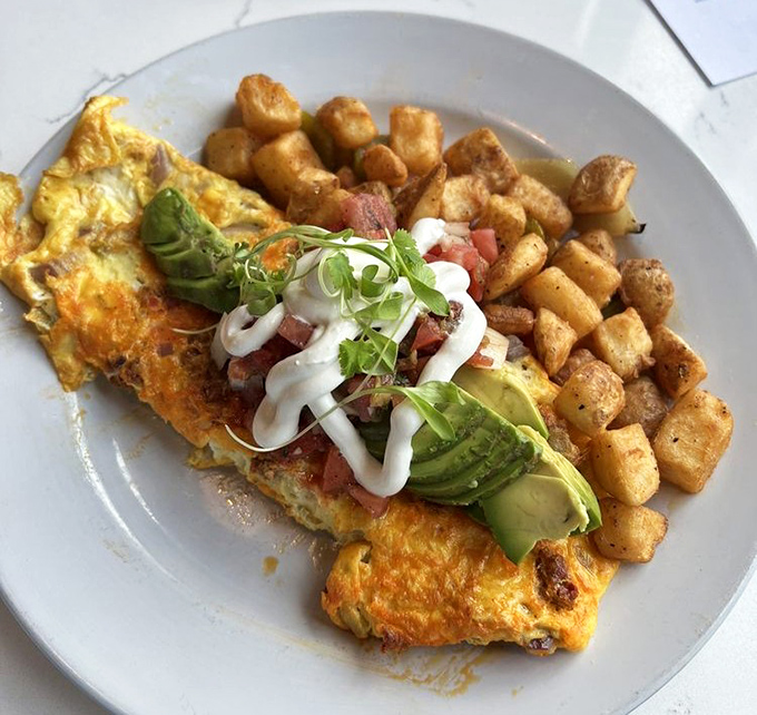 This isn't just an omelet&mdash;it's a Southwest-inspired flavor fiesta topped with fresh avocado and house-made salsa.