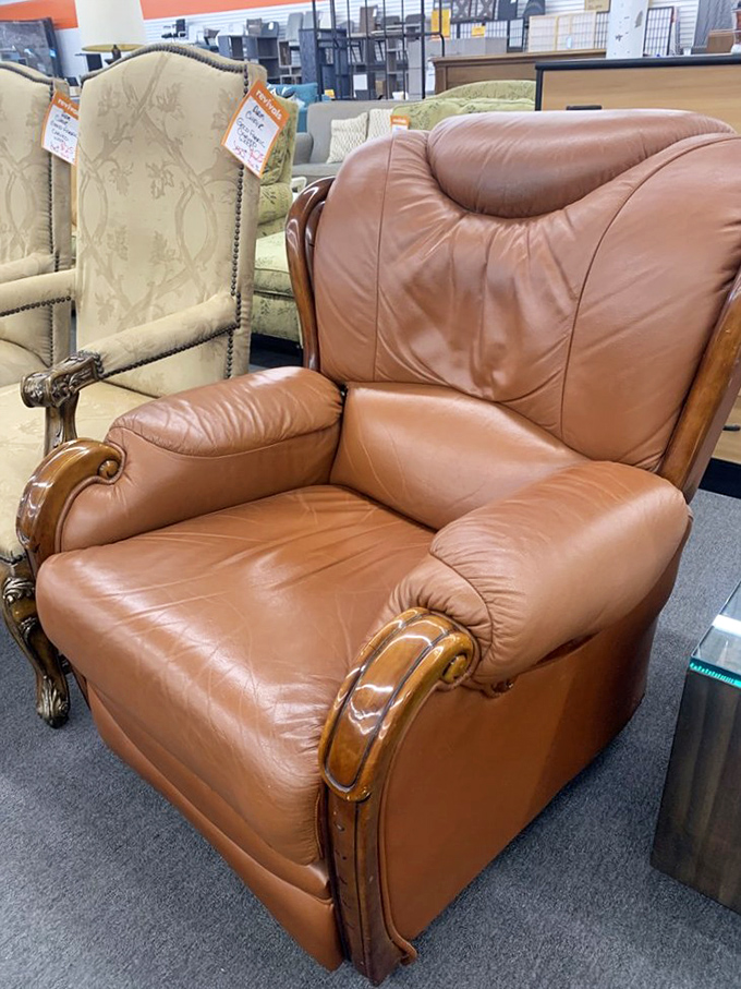 This leather throne isn't just a chair &ndash; it's where future naps and great novels will happen. The kind of comfort that usually requires financing.