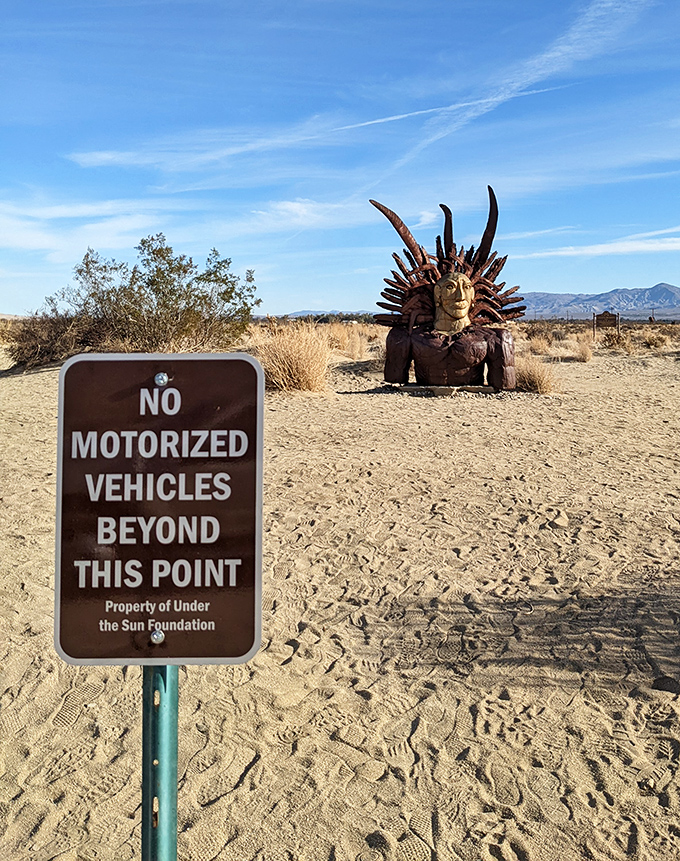 "No vehicles beyond this point" – except, apparently, for mythical creatures, prehistoric beasts, and your sense of wonder.