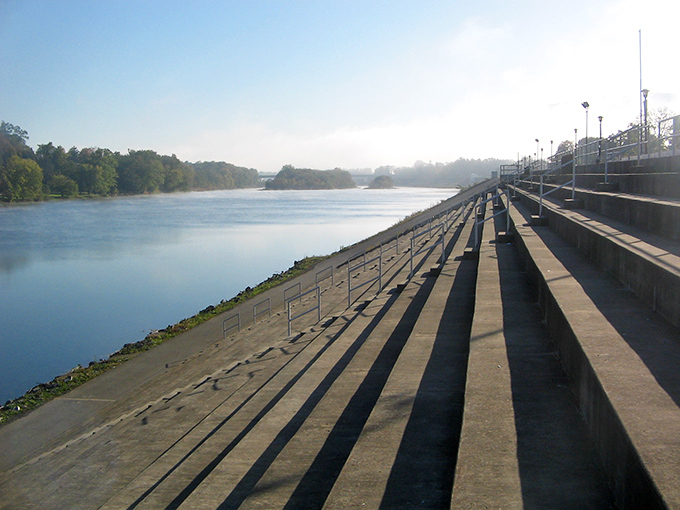 The riverfront amphitheater steps create the perfect viewing platform for morning mists rising off the Susquehanna&mdash;nature's show that requires no ticket purchase. 