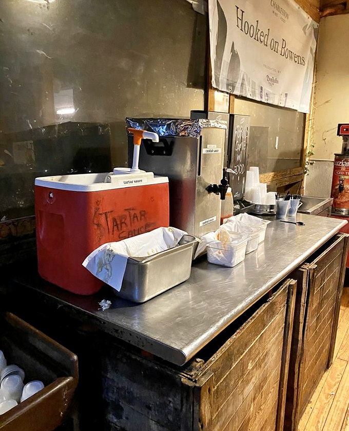 The condiment station &ndash; where tartar sauce is considered essential infrastructure and cocktail sauce is customized to your heat preference.