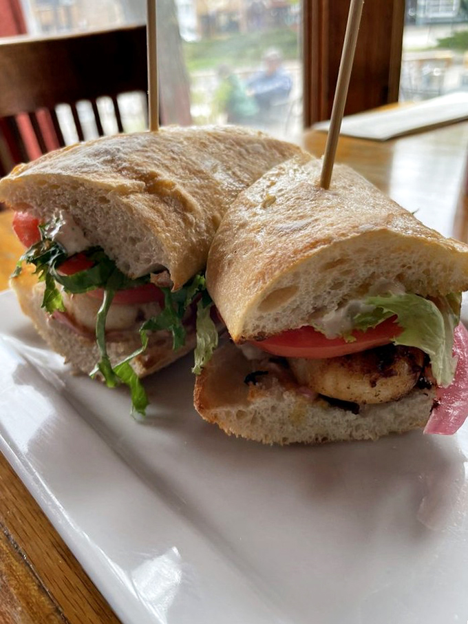A sandwich that understands the importance of proper bread-to-filling ratio, where each bite delivers the perfect harmony of textures and flavors.