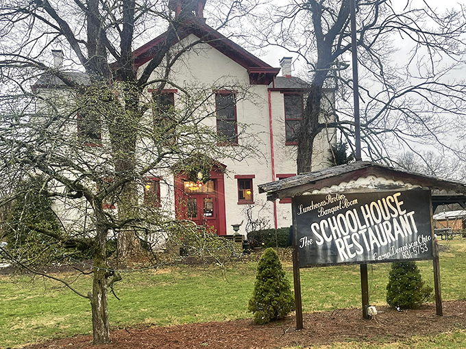 The Schoolhouse Restaurant proves that sometimes the best meals come from unexpected converted spaces.