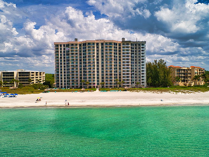 Beachfront high-rises that somehow manage to look elegant rather than intrusive, like well-dressed guests at nature's party.