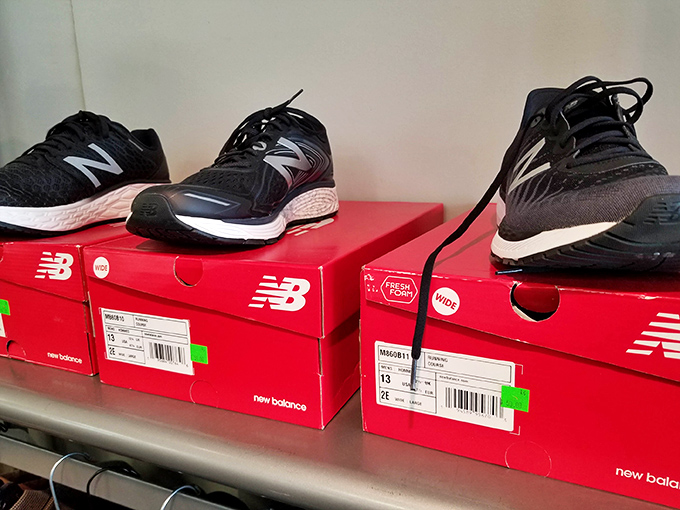 Nearly-new New Balance sneakers that have barely hit the pavement, proving one person's buyer's remorse becomes another's bargain victory.