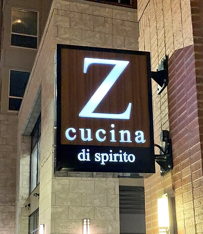 A sign that beckons food lovers with the promise of authentic Italian flavors waiting just inside.