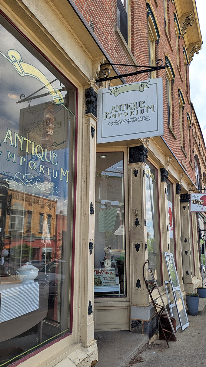 The storefront's elegant details and classic signage announce that you've found a place where the past is always present.