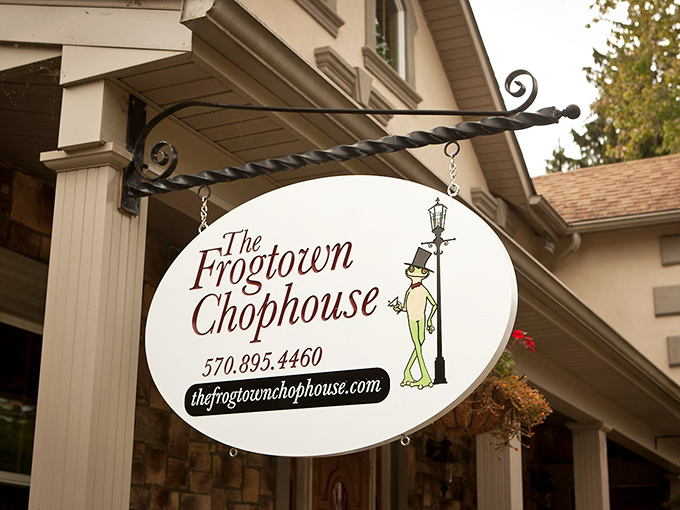 The whimsical frog gentleman on their sign tips his hat, inviting you into a dining experience that's anything but ordinary.