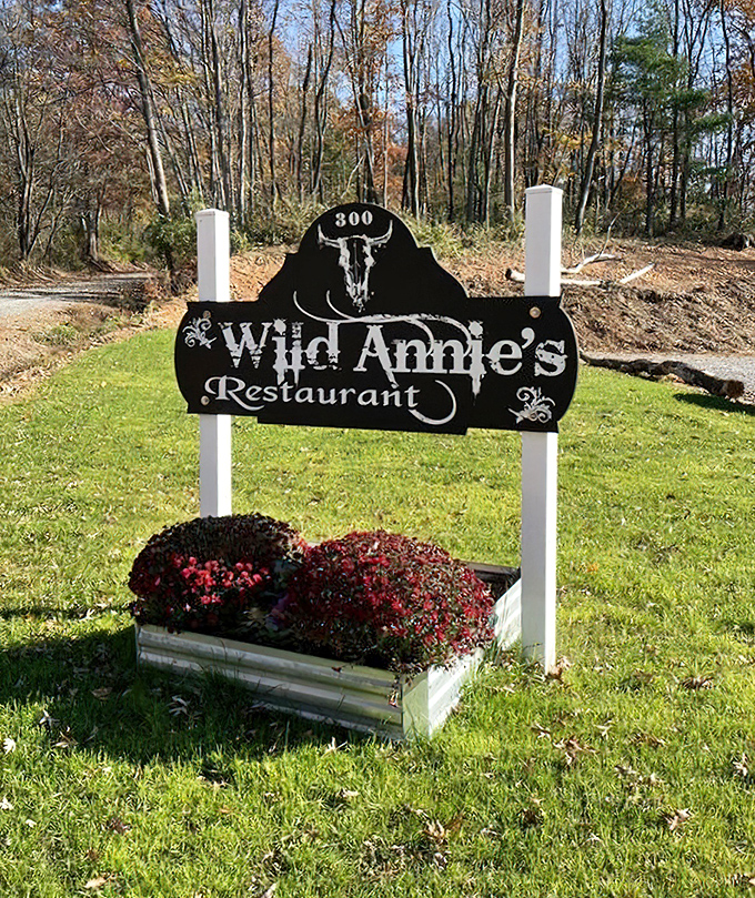 The sign that marks the spot. Like a culinary X on a treasure map, this rustic marker promises delicious rewards for those who seek it out.