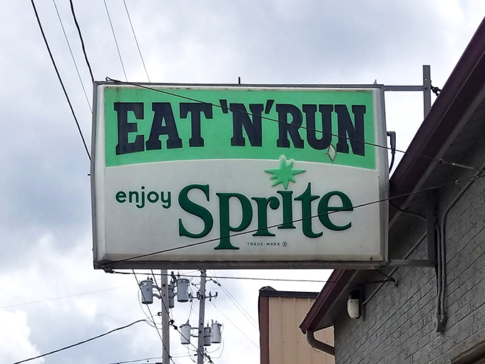 That vintage Sprite sign has weathered decades of Ohio seasons, becoming less an advertisement and more a neighborhood landmark guiding hungry travelers home.