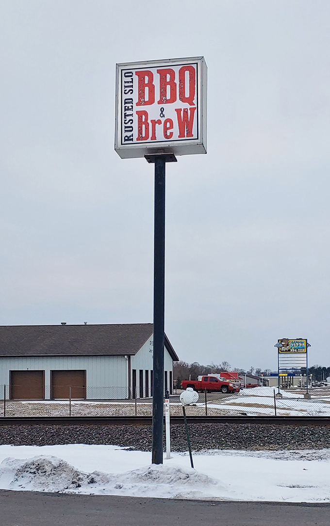 A beacon of hope for the barbecue faithful. This sign doesn't just mark a location&mdash;it signals the end of your hunger-induced crankiness.