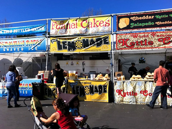 Carnival for your taste buds! These food stalls prove that some of life's greatest culinary pleasures come from temporary structures with hand-painted signs.