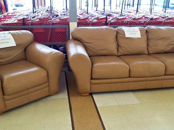 Leather sofas with stories to tell, priced less than your monthly streaming subscriptions. Perfect for binge-watching or actual human conversation.