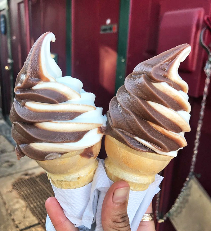 Chocolate and vanilla twist cones that make you feel like you're eight years old again, but with an adult's appreciation for craftsmanship.