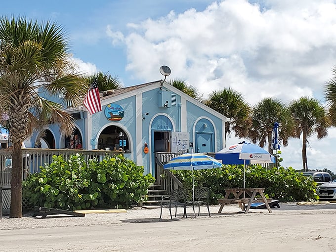 This little blue beach shack has seen thousands of perfect days and served countless hungry beachgoers. Salt air makes everything taste better.