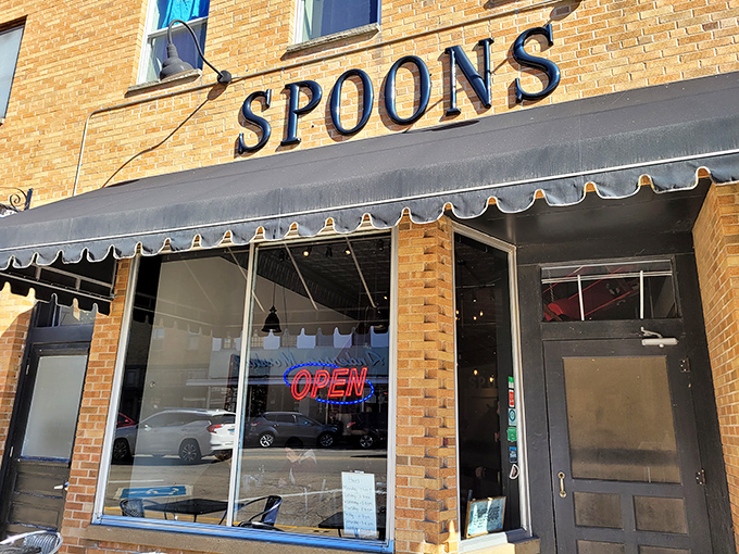 Spoons announces itself with the confidence of a place that knows comfort food isn't just about the menu&mdash;it's about feeling at home.