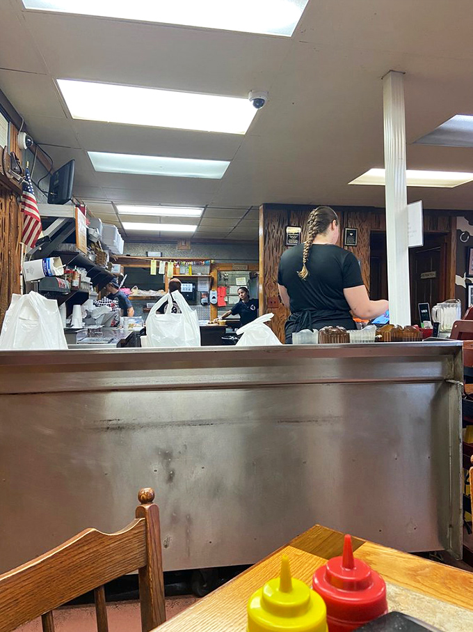 Where the BBQ magic happens. Every movement behind that counter represents years of practice and the kind of expertise you can't learn from books.