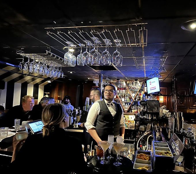 Behind the bar, where the magic happens&mdash;skilled hands crafting cocktails with the precision and care that's become increasingly rare in our rushed world.
