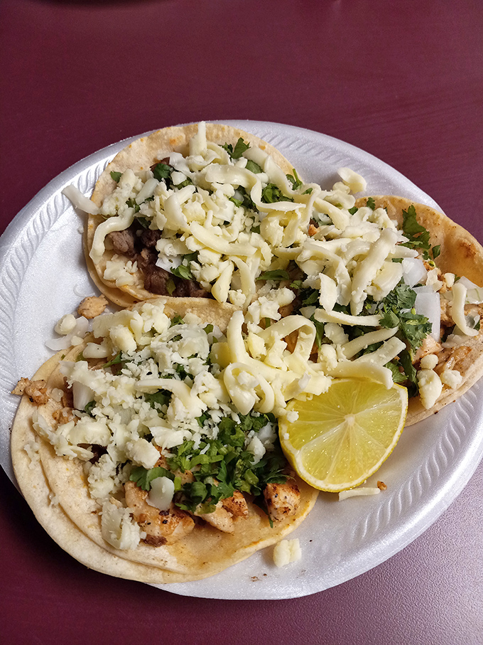 Steak tacos topped with cheese that would make even the most dedicated dieter temporarily abandon their principles.