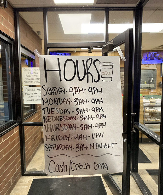 Posted hours that promise fresh starts every morning, because good things are worth waking up for.