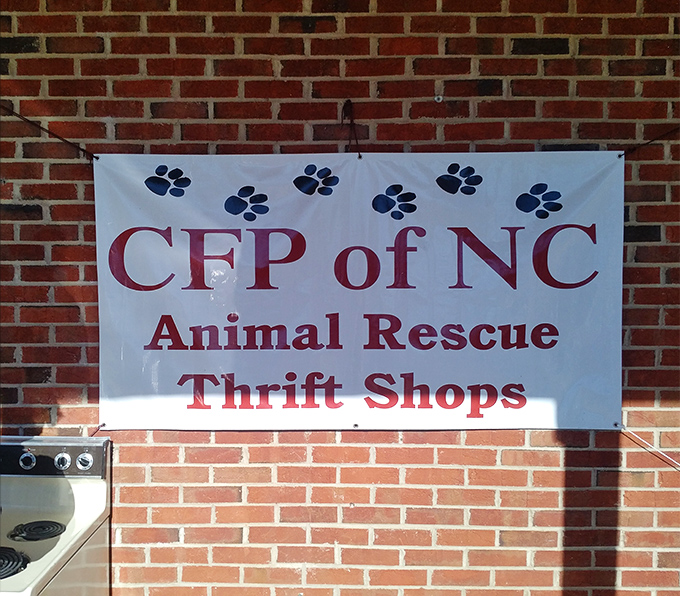 The mission statement in banner form. Every purchase helps furry friends find forever homes&mdash;shopping that feeds both your soul and your bargain addiction.