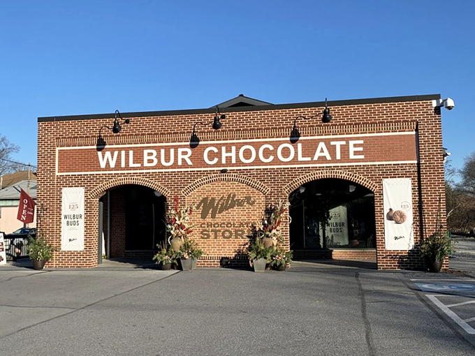 The classic storefront glows with promise in the Pennsylvania sunshine. Those arched entrances might as well be portals to a more delicious dimension.