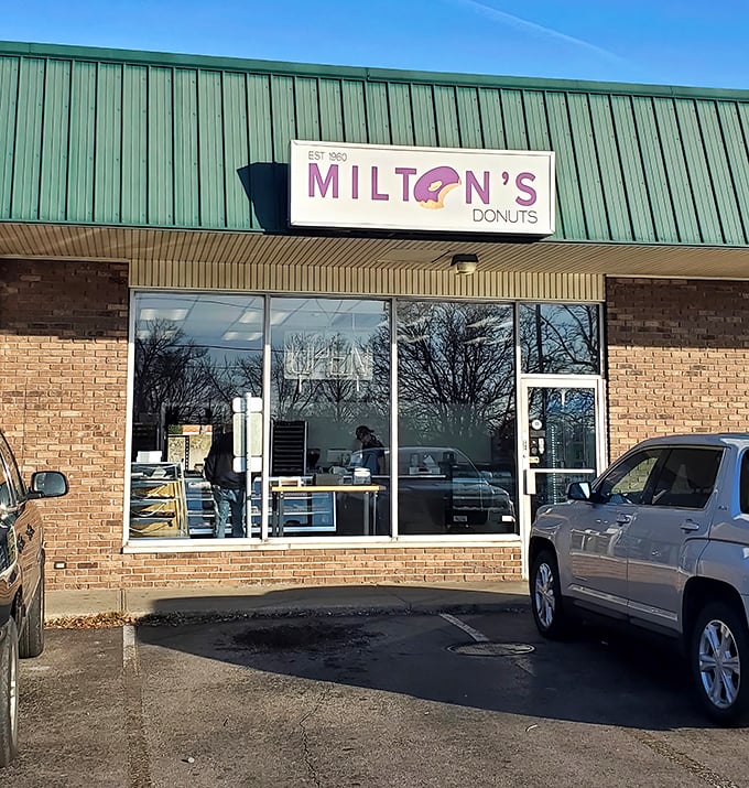 Morning pilgrims arrive at the promised land. Through these doors lies salvation from ordinary breakfast experiences.