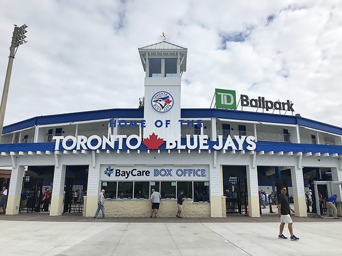 TD Ballpark, spring training home of the Toronto Blue Jays, where baseball feels intimate again and you can actually see the players without binoculars.