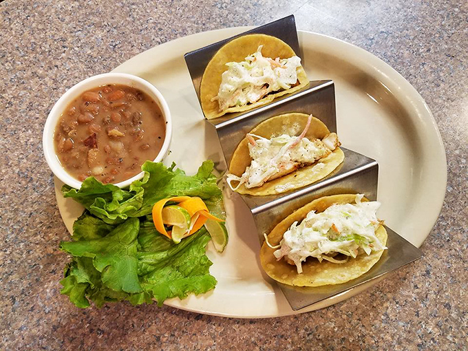 These aren't your typical street tacos&mdash;they're Joe's take on the classic, served with beans and a side of diner hospitality.