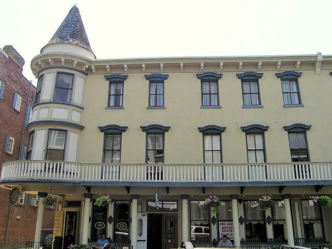 The Doylestown Inn's wraparound porch practically begs you to sit and solve the world's problems.