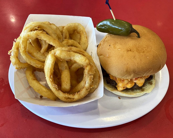 Meet the Thunder Road burger: melty cheese, perfectly charred patty, and a bun that's somehow both substantial and cloud-like. No wonder it's famous.