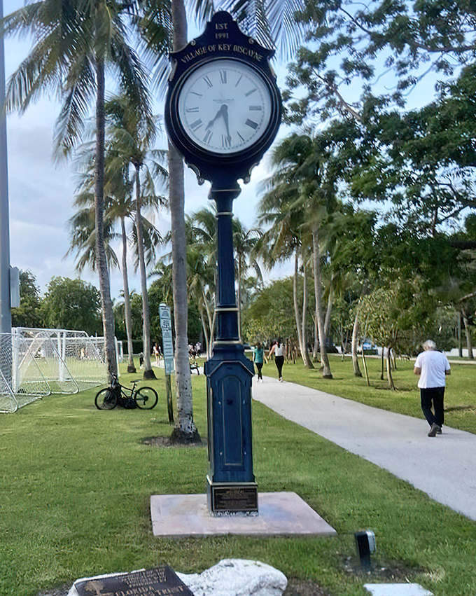 The village clock stands as a gentle reminder that even in paradise, time still passes&mdash;just a lot more pleasantly than it does back home.