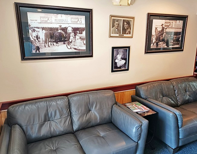 Historic photos line the walls, telling stories of Lakeland's past while comfortable seating invites you to stay awhile.