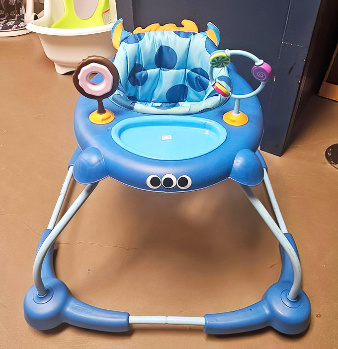 This baby walker isn't just practical&mdash;it's a miniature monster mobile complete with googly eyes. Childhood essentials meet whimsical design at prices that make parents smile.